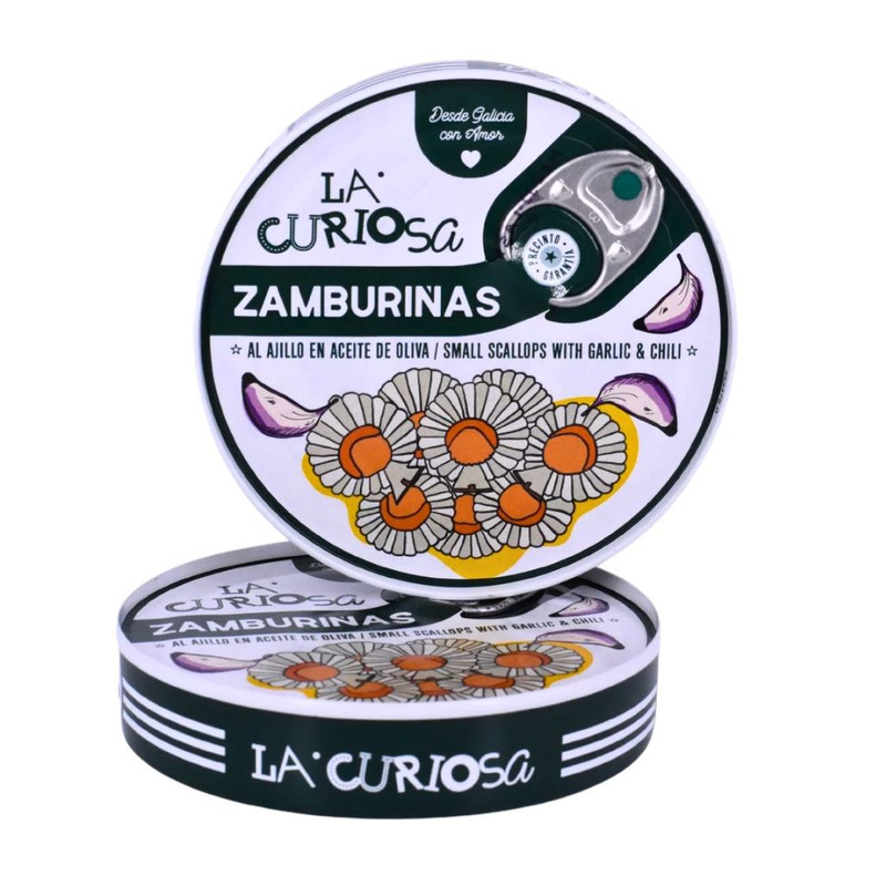 La Curiosa Zamburinas - Scallops in Spicy Olive oil with Garlic 120g ...
